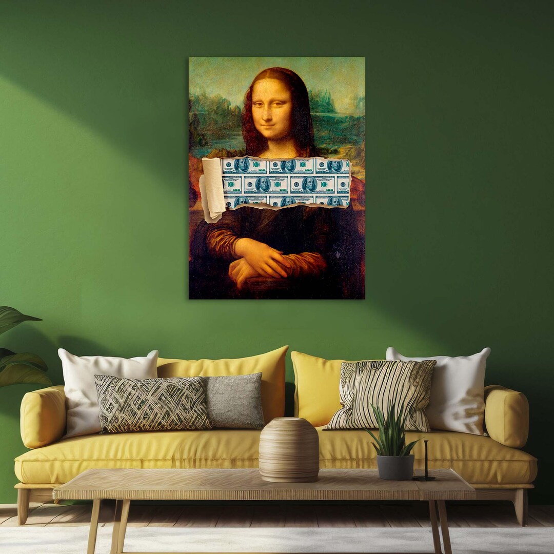 Mona Lisa Art, Money Wall Art Canvas, Mona Lisa Artwork, Mona Lisa ...