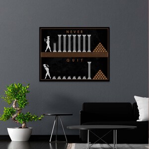 Office Art, Never Quit Poster, Motivational Poster, Inspirational ...