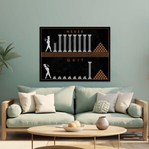 Office Art, Never Quit Poster, Motivational Poster, Inspirational ...