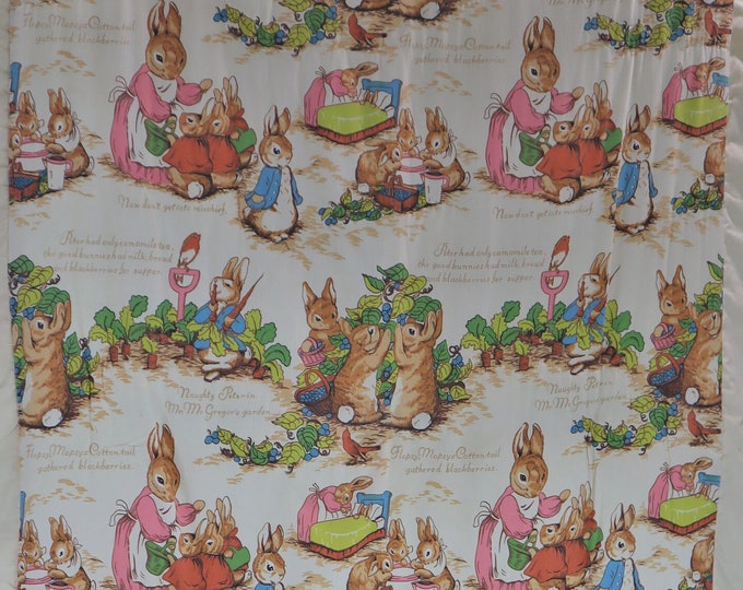 Beatrix Potter Quilt - Vintage 1970s the Tale of Peter Rabbit 52x84 ...
