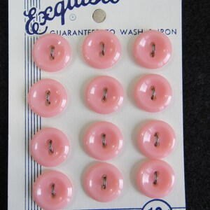 PINK Buttons New on Card Choose One Vintage Sewing Buttons 1/2 5/8 3/4 ...