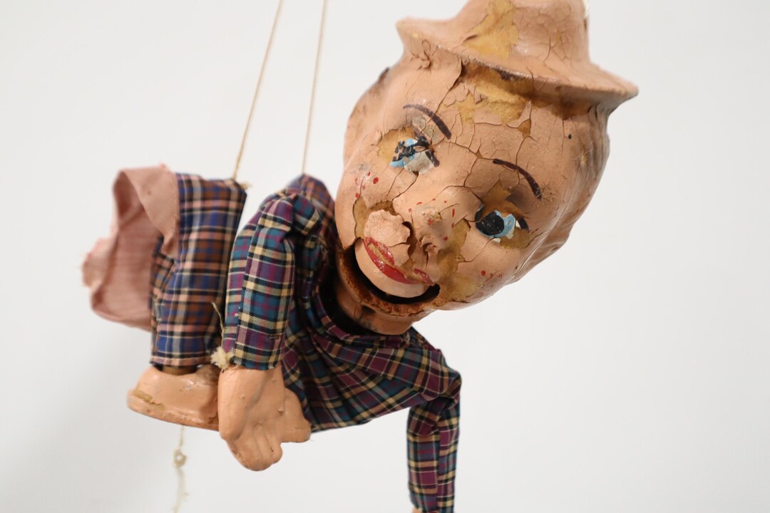 Creepy Puppet Doll Vintage Spooky Halloween Decoration 21 Needs TLC ...