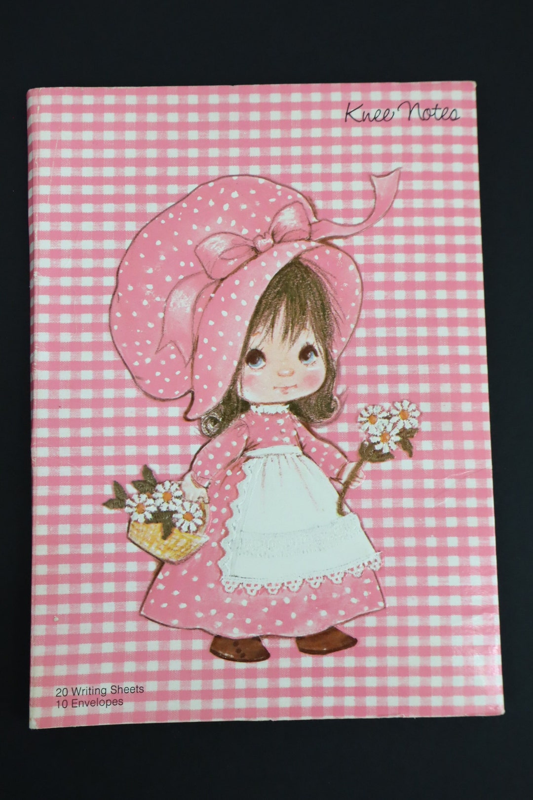 KNEE NOTES Letter - Notes - Big Eyed Little Girl Vintage 1970s Pink ...