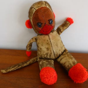 Vintage 1950s Creepy MONKEY Plush Stuffed Animal 12" - Estate Find ...
