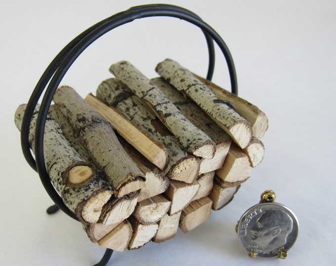 Realistic Miniature LOG HOOP Round Log Rack Fire Logs Campfire ...