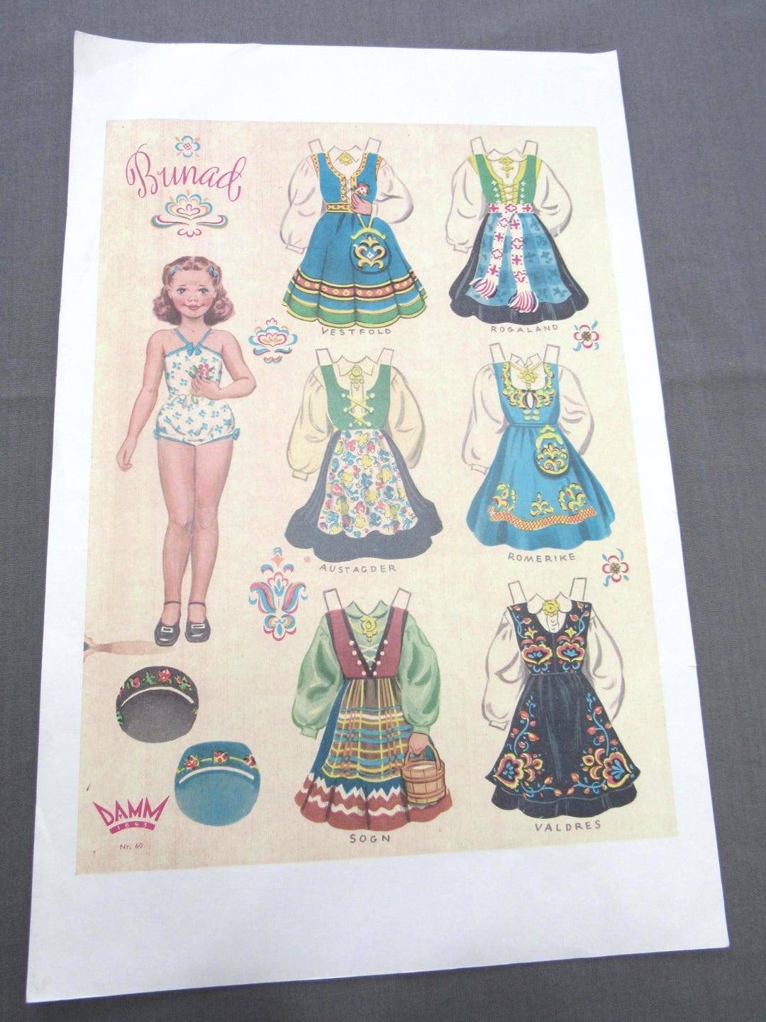 Vintage Norwegian Paper Doll Set: Uncut Bunad Costumes - Etsy