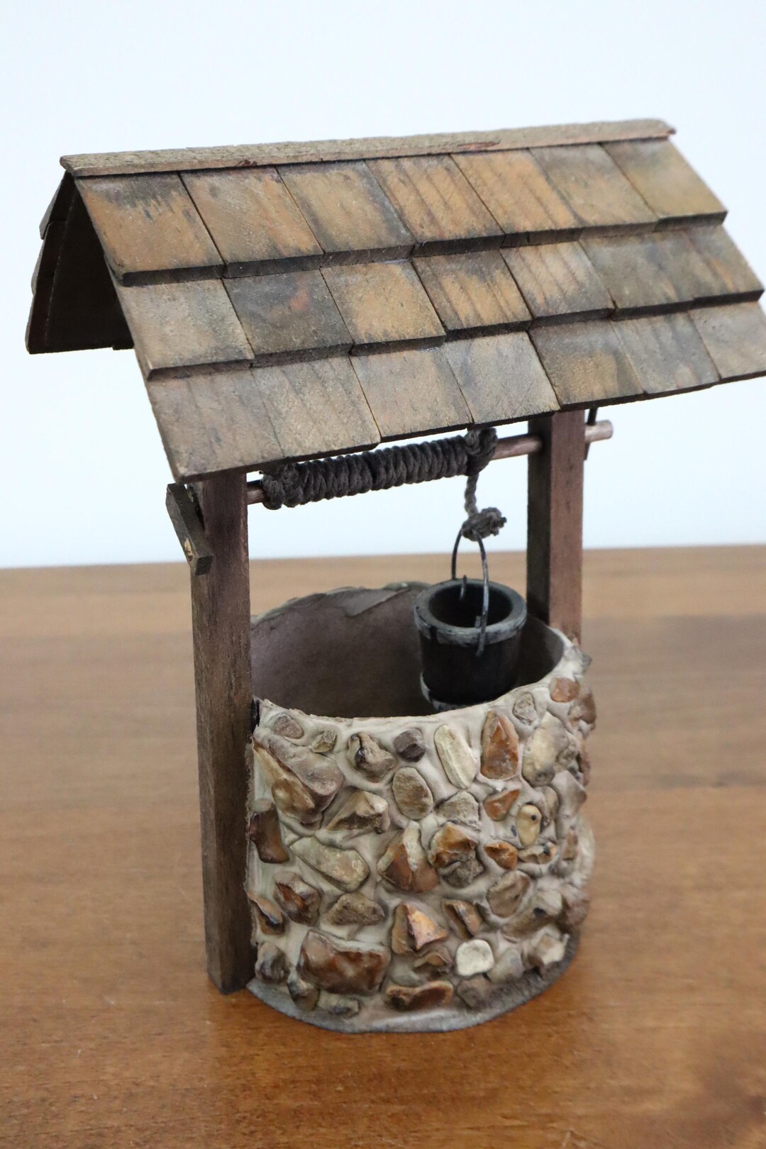 Realistic Miniature Water WELL - Doll Size Wishing Well Stone Base ...