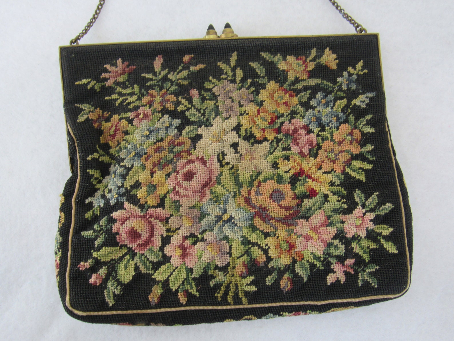 Victorian Needlepoint Handbag Antique 1900s Petit Point Small - Etsy