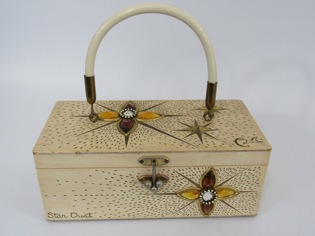 Enid Collins of Texas Box Bag Vintage 1960s Wood STAR DUST Hand Painted ...