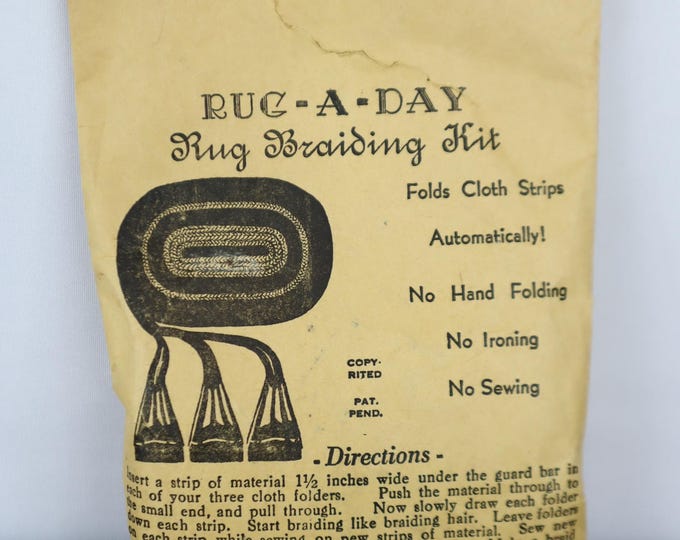 Vintage Rug Braiding Kit / Tools Set of 9 and Instructions Henry ...