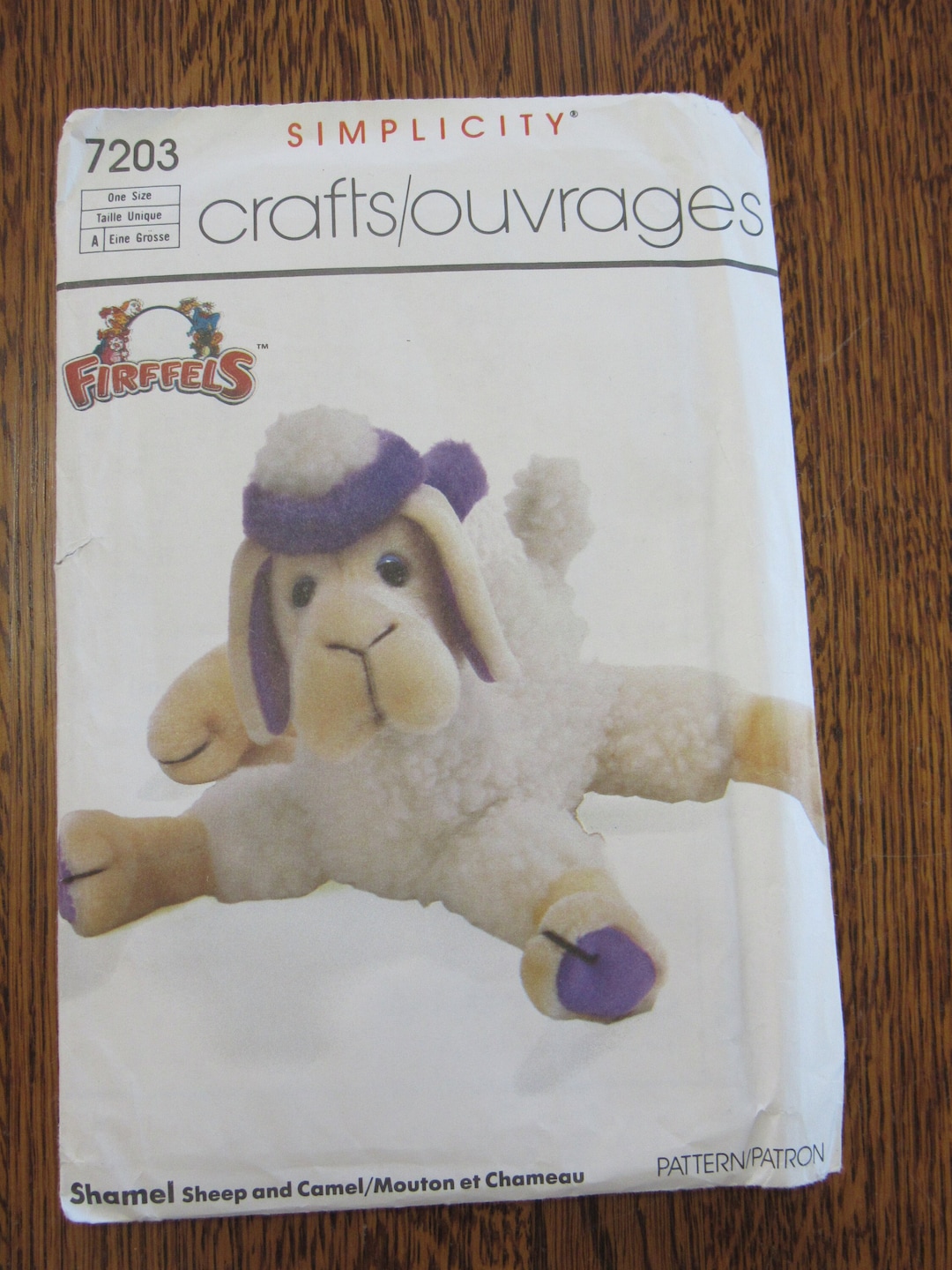 UNCUT Plush Animal FIRFFELS Shamel (sheep & Camel) Sewing Pattern 7203 ...
