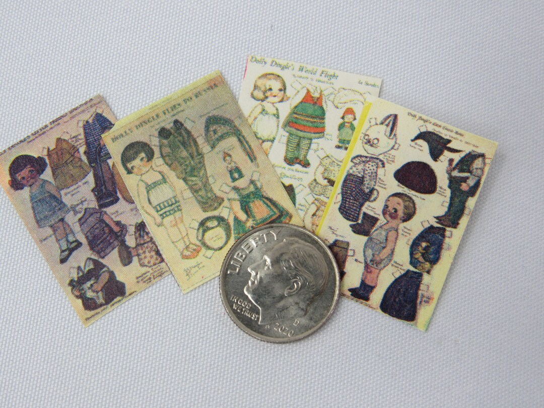 Dollhouse Miniature PAPER DOLLS - Dolly Dingle Dollhouse Miniature ...