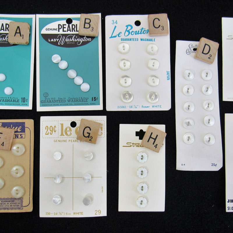 White Buttons - Etsy