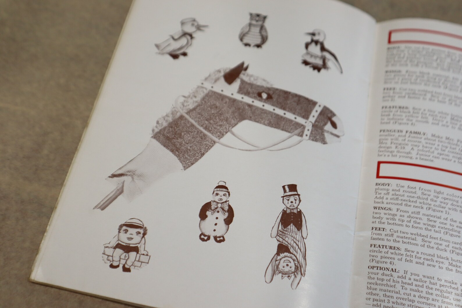 How to Make A SOCK TOYS Book Vintage 1958 Red Heel Sock Patterns Sock ...