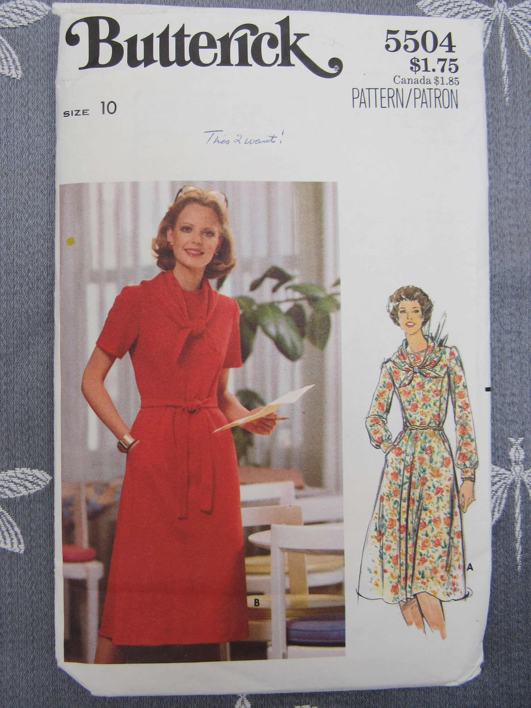 5504 Vintage 1970's Butterick Sewing Pattern Misses Dress Size 10 Uncut ...