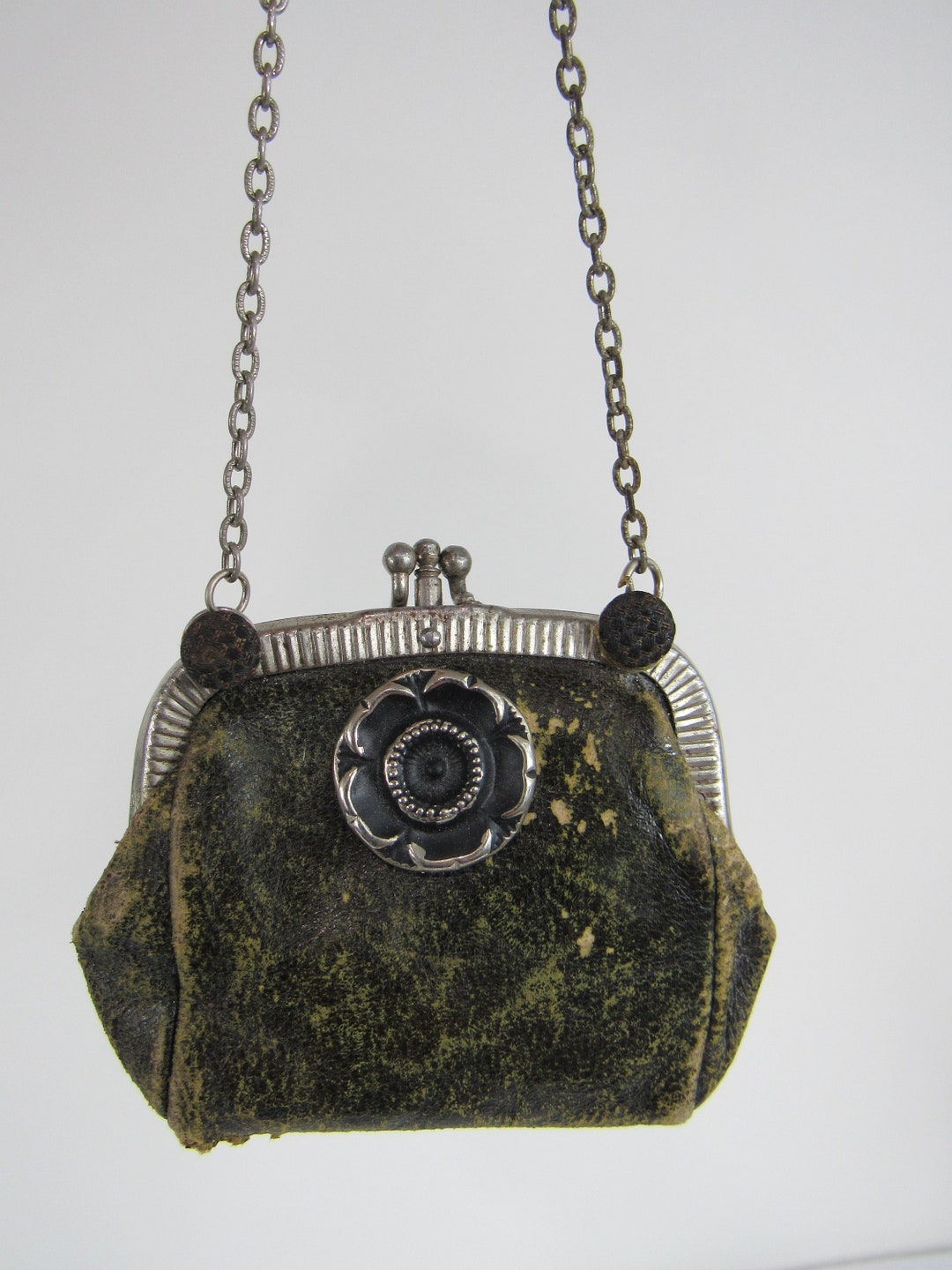 Antique Leather Coin Purse Vintage 1880s Small 3" Handbag VICTORIAN ...