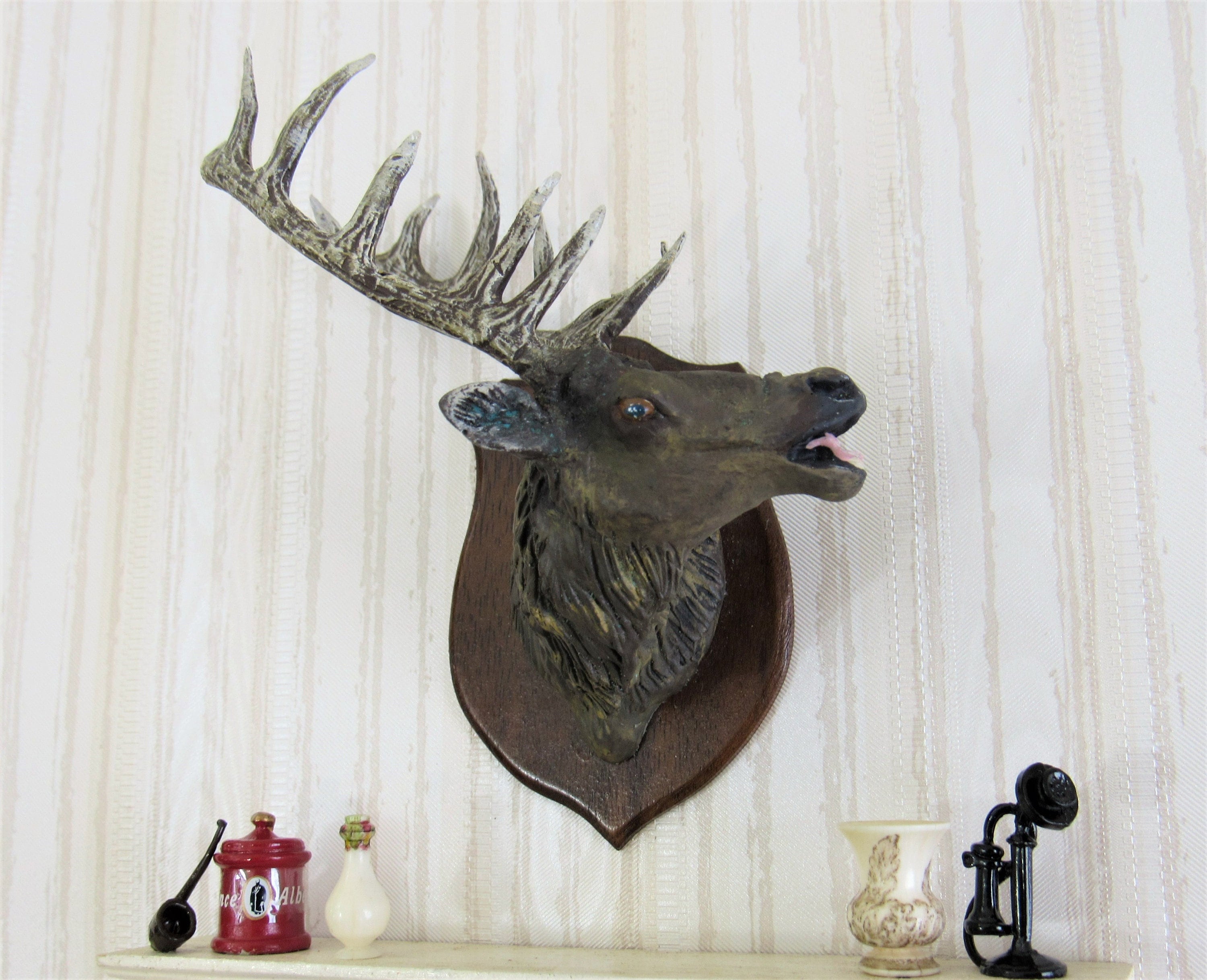 Mounted Bull Elk Head