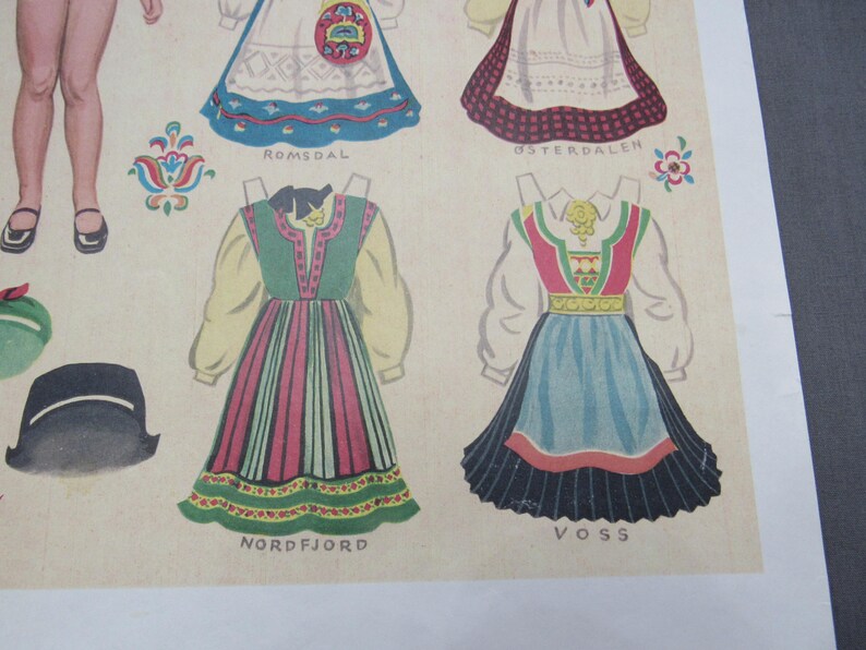 Vintage Norwegian Paper Doll: Uncut Bunad Costume Set - Etsy