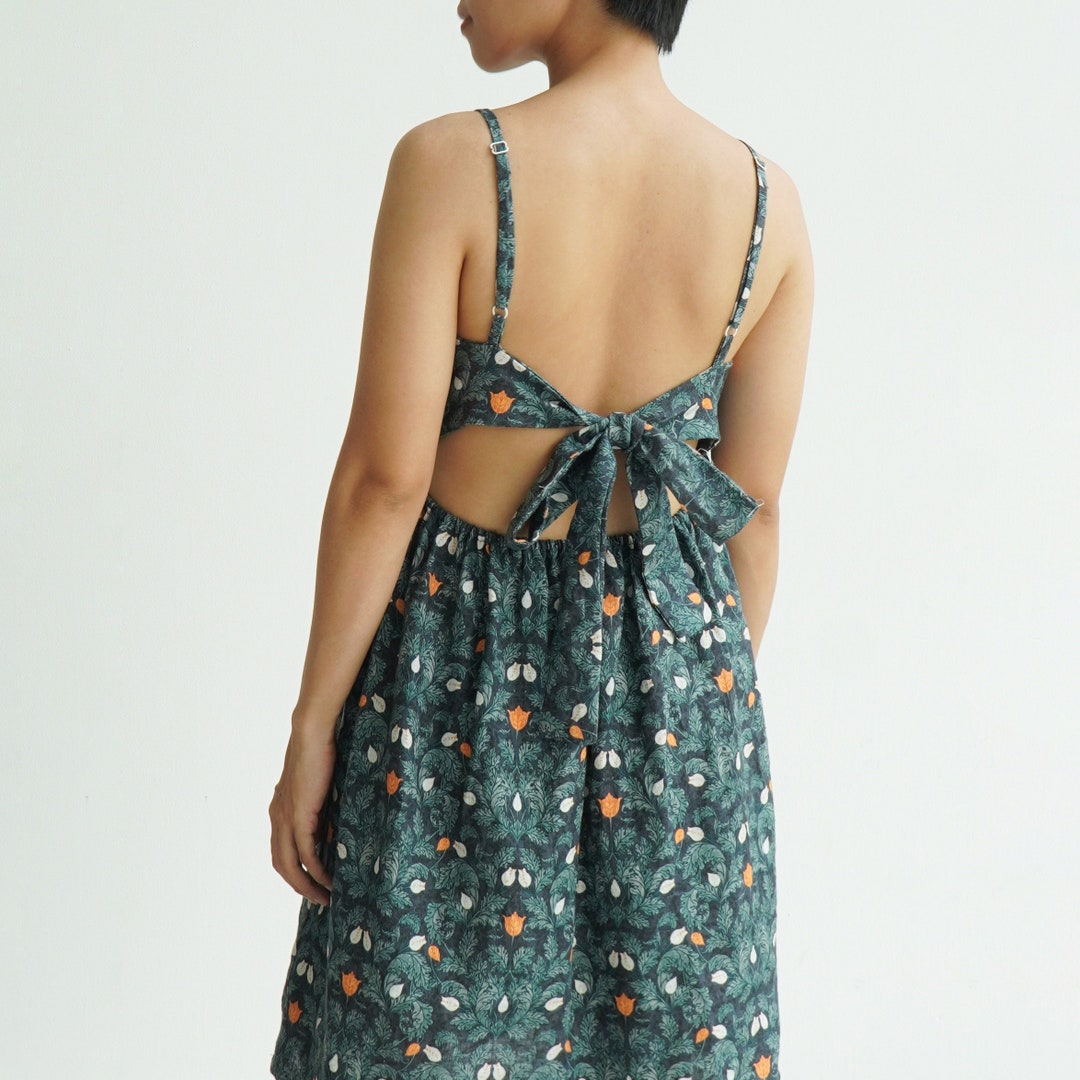 Back Tie Dress Pattern, Easy Sewing Dress Pattern, Sleeveless Dress ...