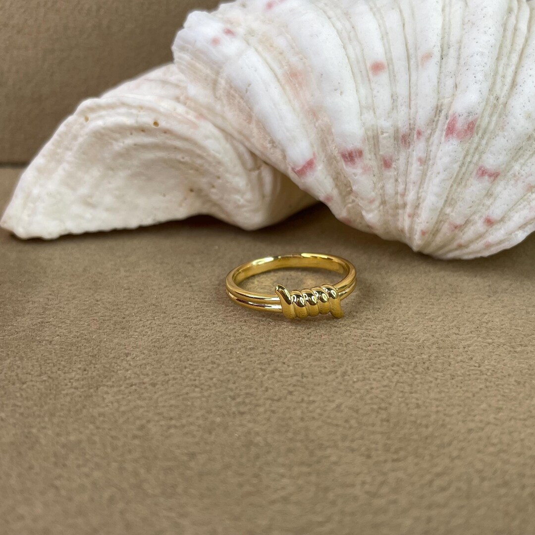 14k Barbed Wire Ring, Barbed Wire Jewelry, Barbed Wire Ring, Dainty ...