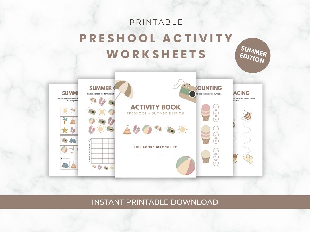 Summer Learning and Play Activity Book for Preschool Kids | Summer ...