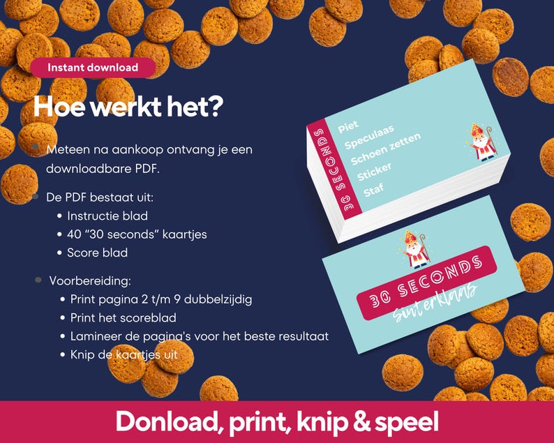 30 Seconds Sinterklaas Game | Printable Dutch Party Game - Etsy