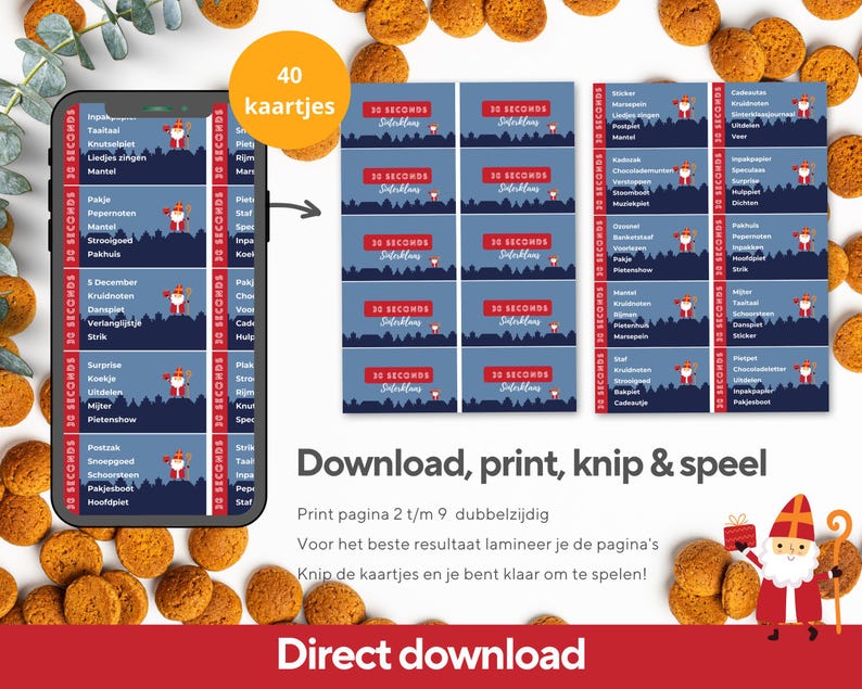 30 Seconds Sinterklaas Game | Printable Dutch Party Game - Etsy