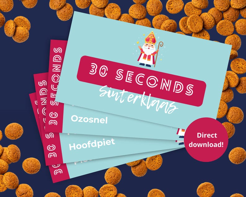 30 Seconds Sinterklaas Game | Printable Dutch Party Game - Etsy