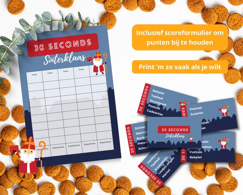30 Seconds Sinterklaas Game | Printable Dutch Party Game - Etsy