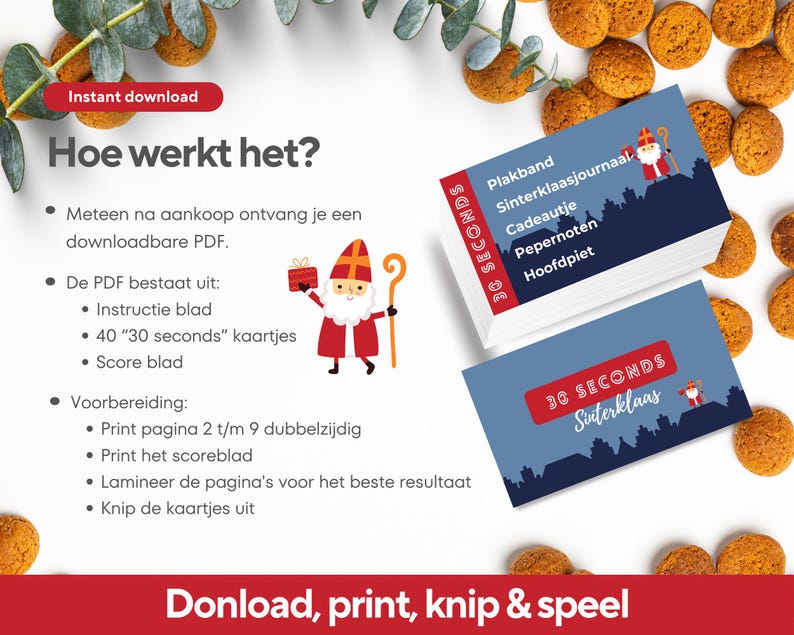 30 Seconds Sinterklaas Game | Printable Dutch Party Game - Etsy