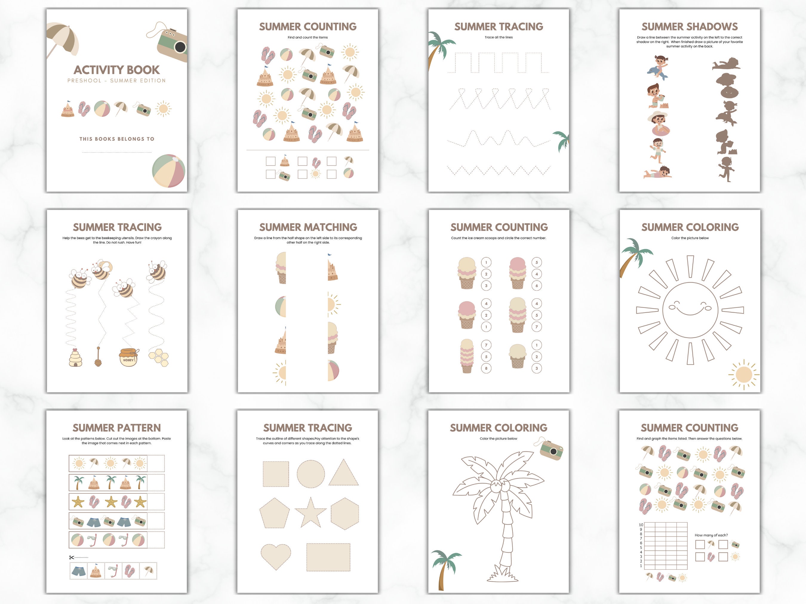 Summer Learning and Play Activity Book for Preschool Kids Summer ...