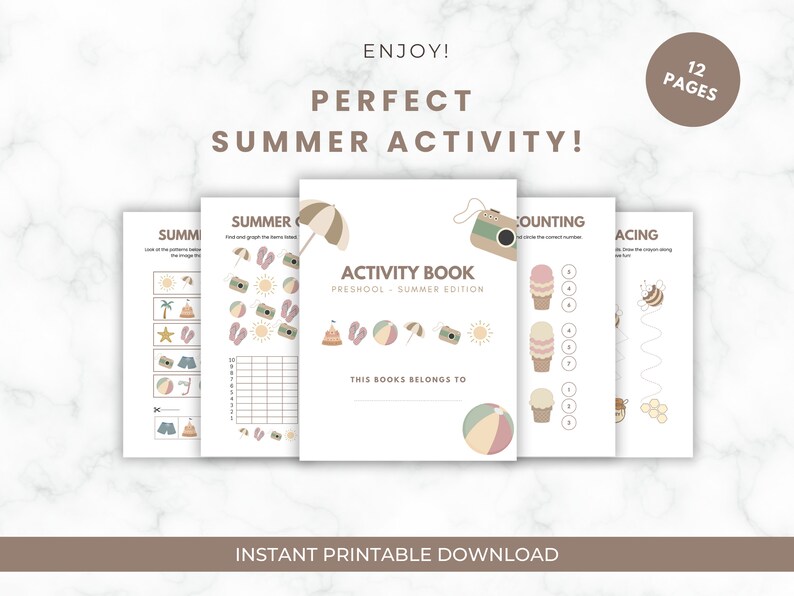 Summer Learning and Play Activity Book for Preschool Kids | Summer ...