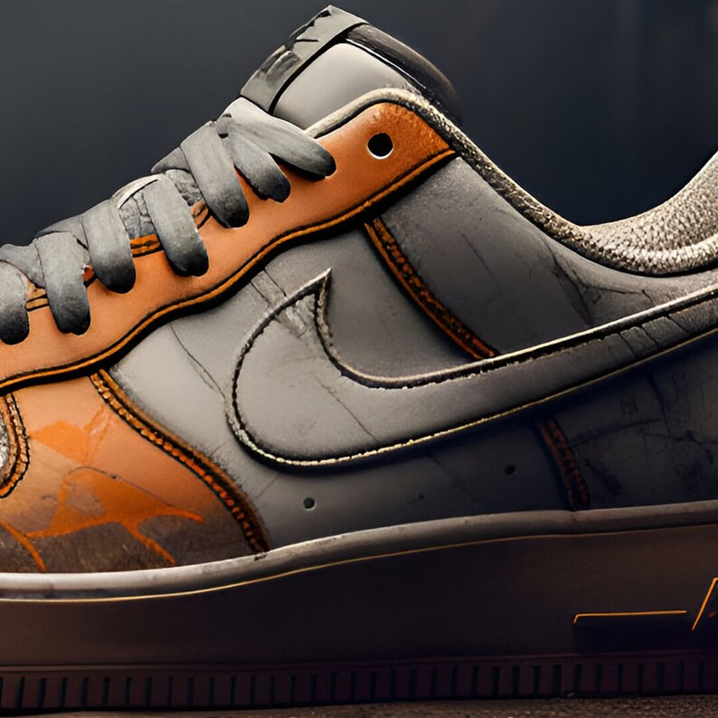 Nike Air Force 1 Custom Sneakers | Dystopian | Orange - Etsy