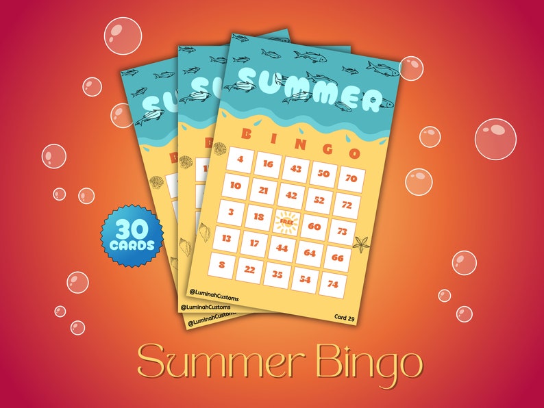 Summer Fun Bingo, 30 Unique Printable Cards, Kids Summer Activity ...