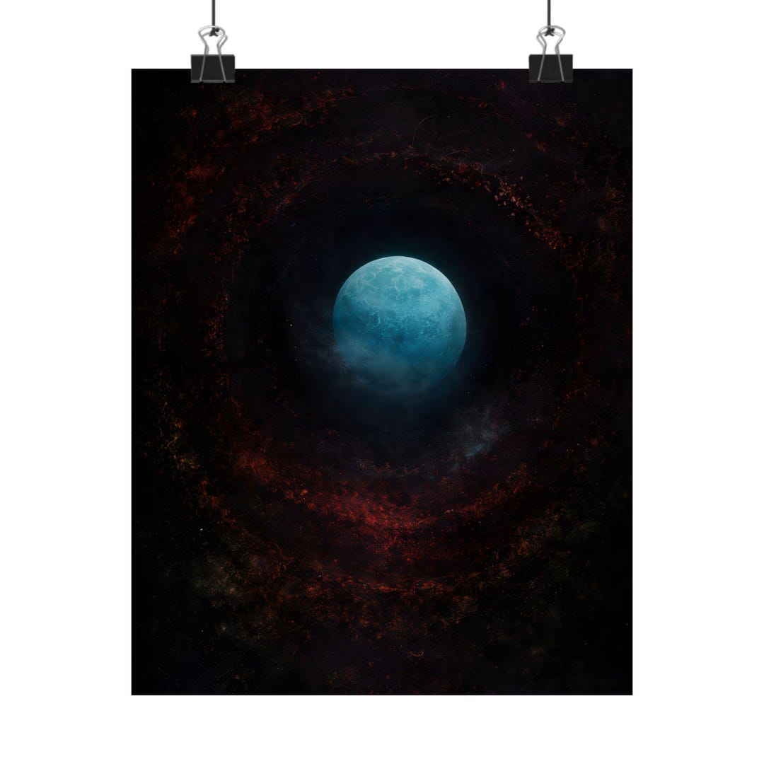 Blue Planet Nebula Matte Vertical Poster | Space Wall Art, Galaxy Print ...