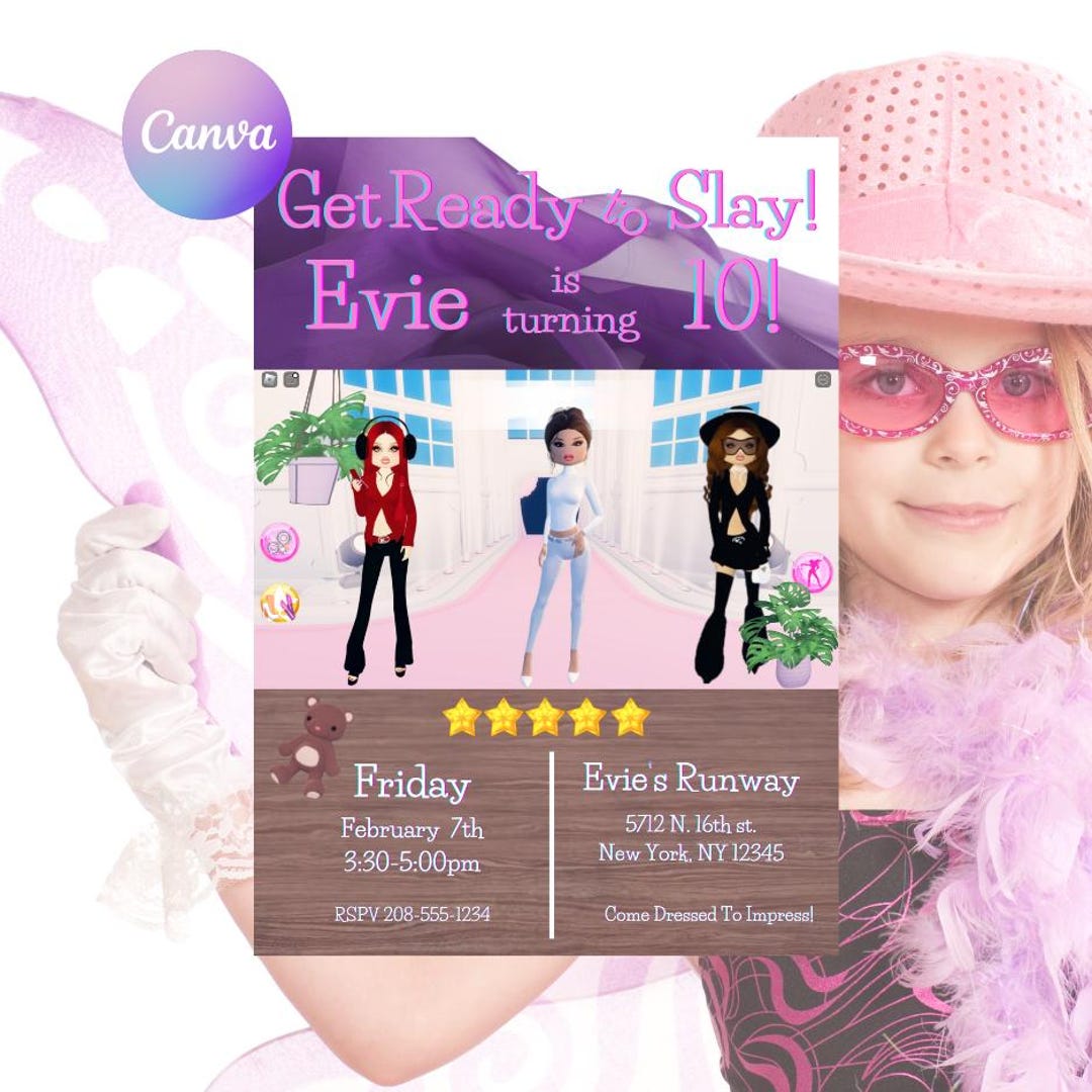 Editable Dress Invite, Dress Impress Invite, Impress Birthday Party ...