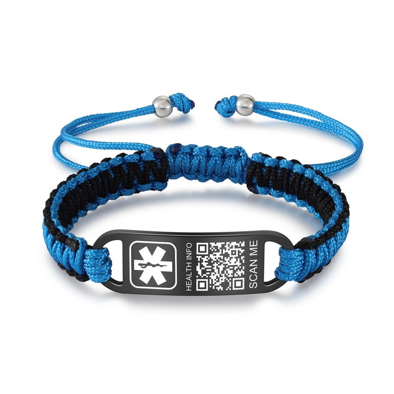 Personalized QR Code Medical Alert Bracelet, Stainless Steel Tag Scan ...