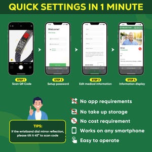 Personalized QR Code Medical Alert Bracelet, Stainless Steel Tag Scan ...