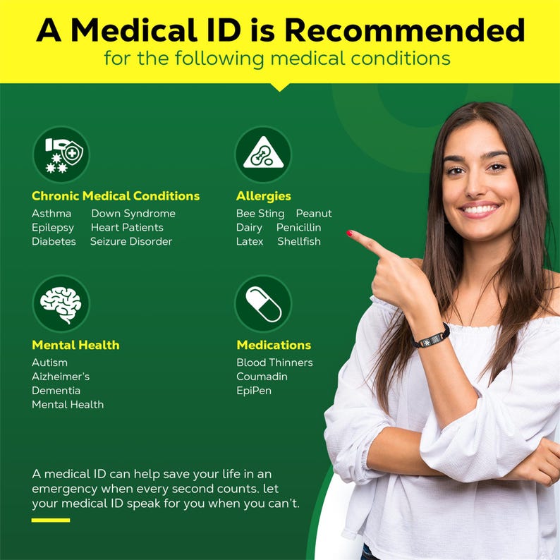 Personalized QR Code Medical Alert Bracelet, Stainless Steel Tag Scan ...