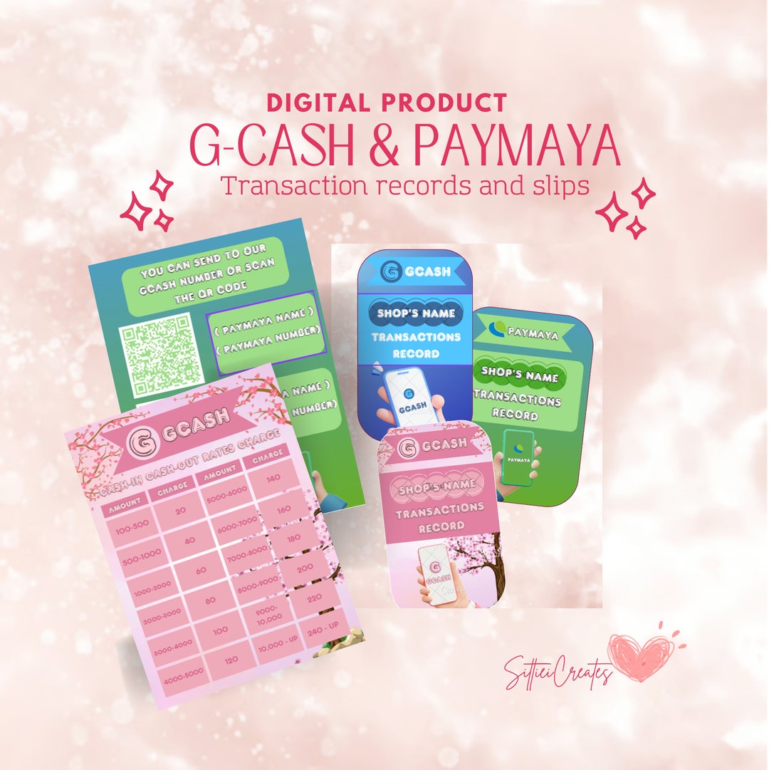 Gcash & Paymaya transaction Records and Slip With FREEBIES - Etsy