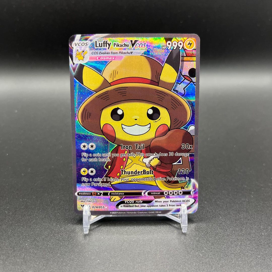 Pikachu Luffy Special Costum Cosplay // Proxy Pokemon Card Holo Quality ...