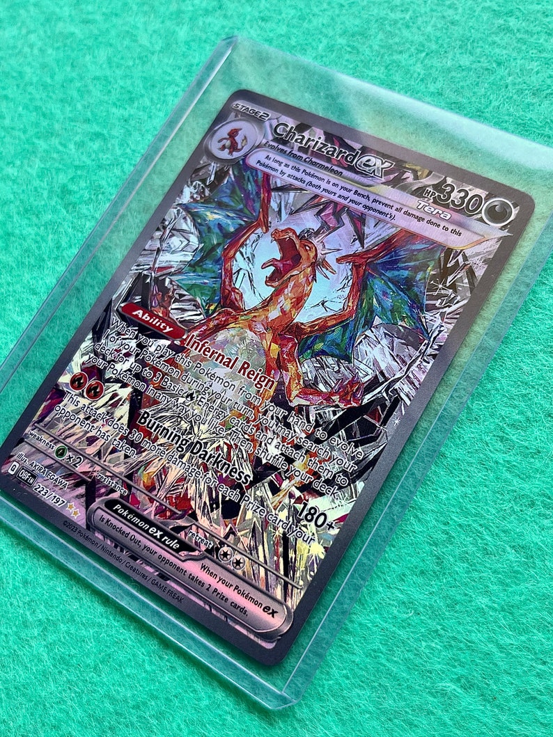 Card Pokemon Charizard Ex// Proxy Pokemon Card Holo Quality Premium ...