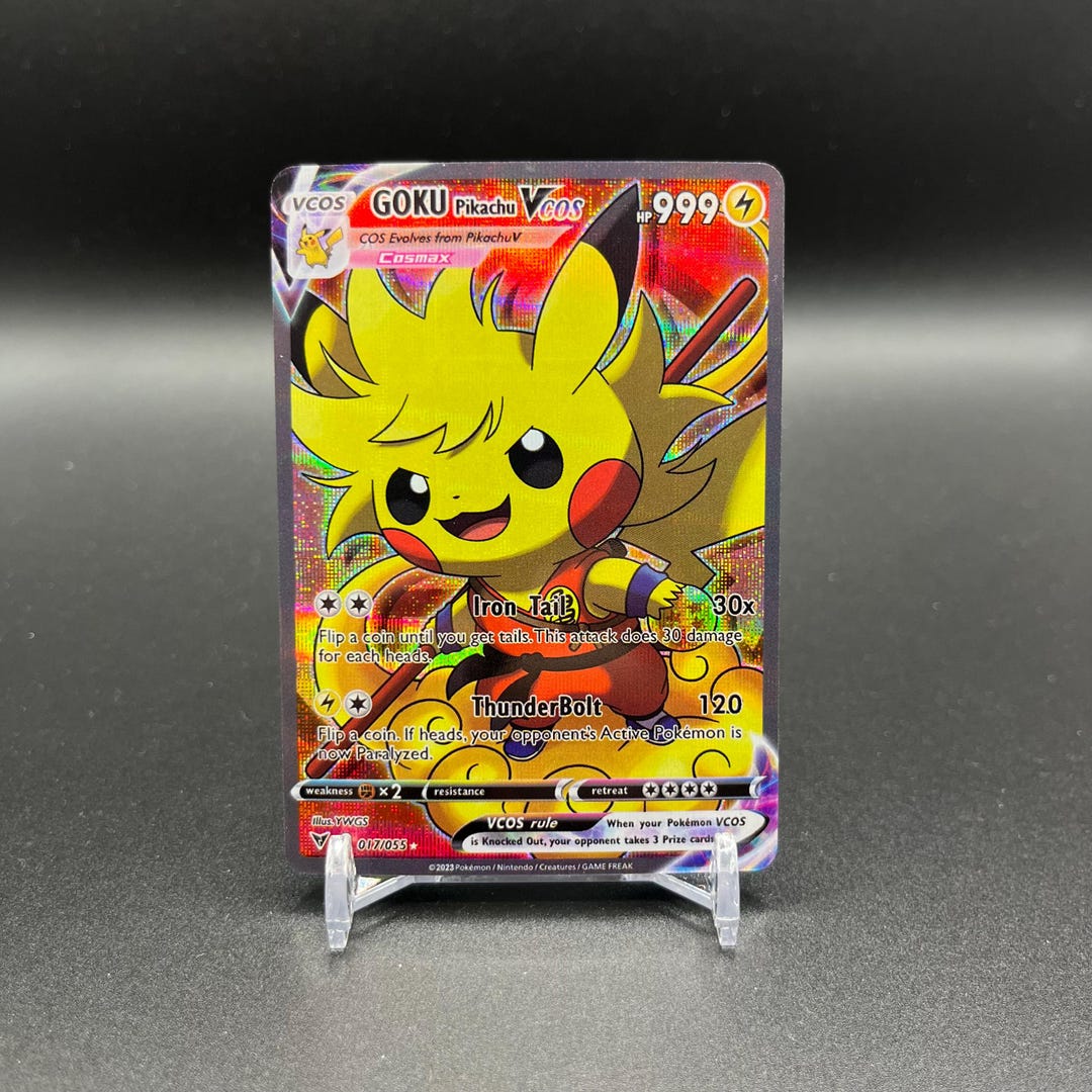 Pikachu Goku Special Costum Cosplay // Proxy Pokemon Card Holo Quality ...