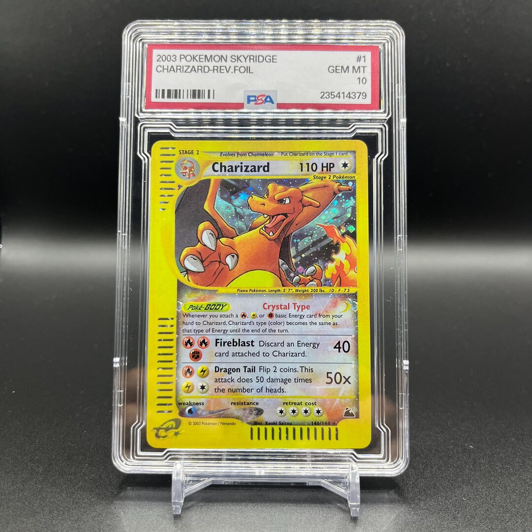 Charizard Rev Foil Skyridge // Proxy Pokemon Card Holo Quality Premium ...