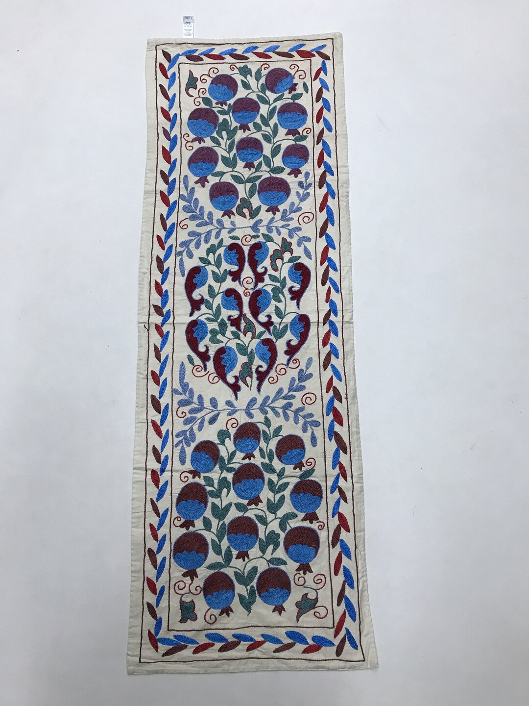 50 X 200 Cm /pomegranate Motif Embroidery Silk Suzani Table Runner ...