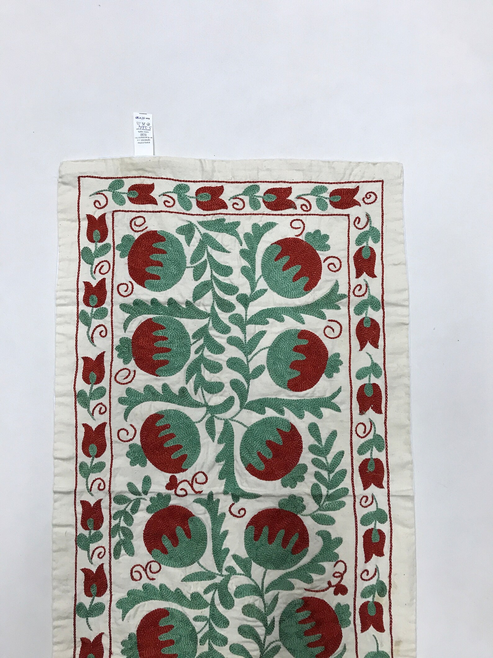 50 X 100 Cm /pomegranate Motif Embroidery Silk Suzani Table Runner,needlepoint Uzbek Craft for ...