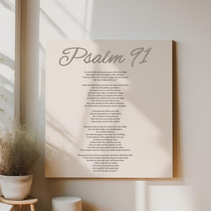 Psalm 91 Christian Wall Art: Minimalist Scripture Print (digital ...