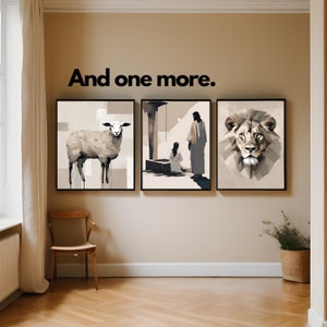 The Lamb Art Set | Japandi Wall Art | Digital Download | Geometric ...