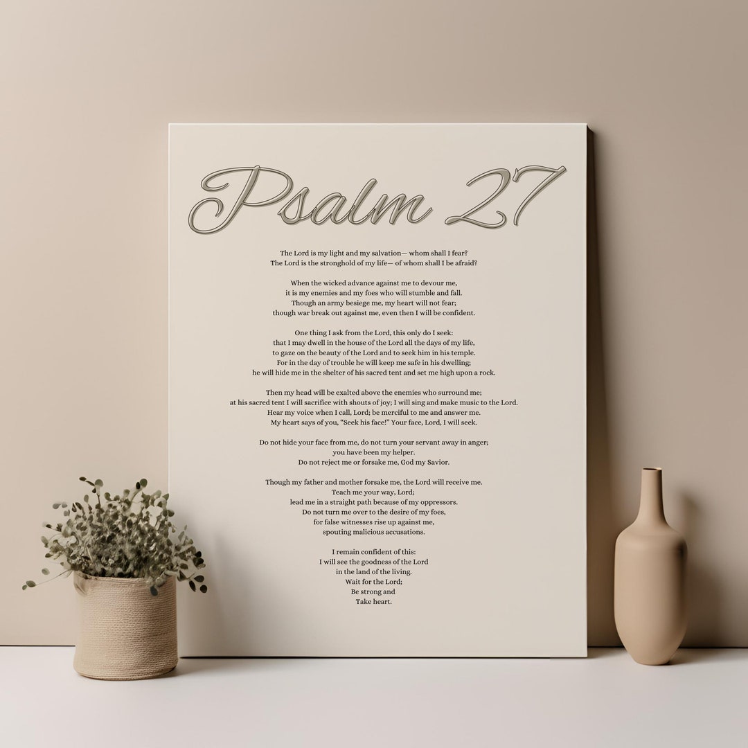 Psalm 27 Scripture Art: Christian Bible Verse Print (digital Download ...