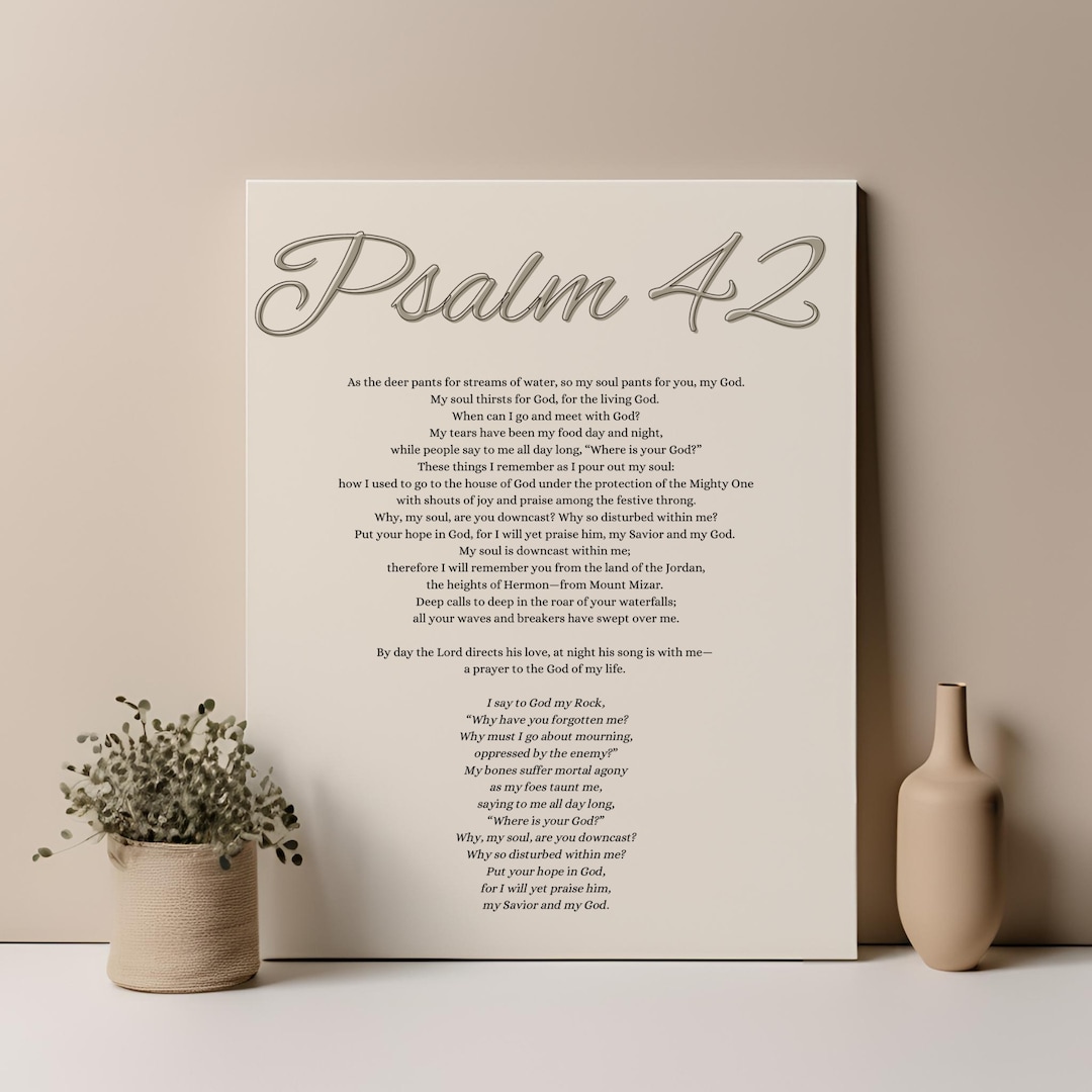 Psalm 42 Scripture Art Print: Minimalist Christian Decor (digital ...
